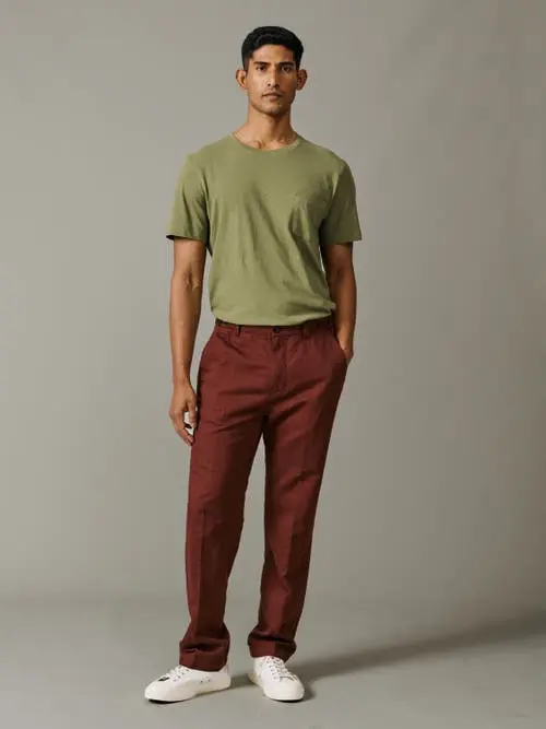 Aubin Pasmore Slim Leg Suit Trousers - Brown