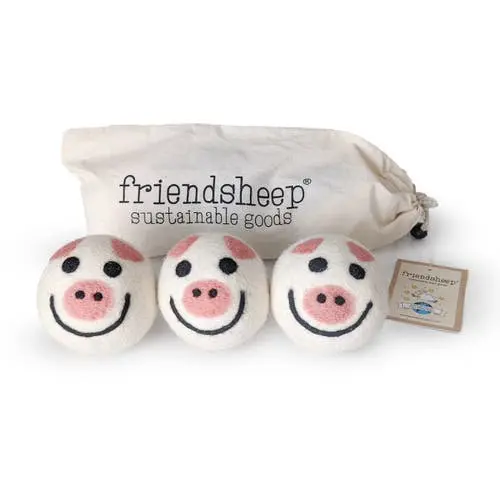 FRIENDSHEEP Wool Dryer Balls Xl Set Of 3 - Pig