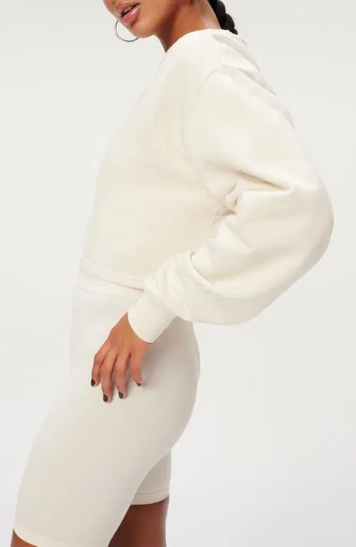 Good American Collarless Half-zip Sweatshirt