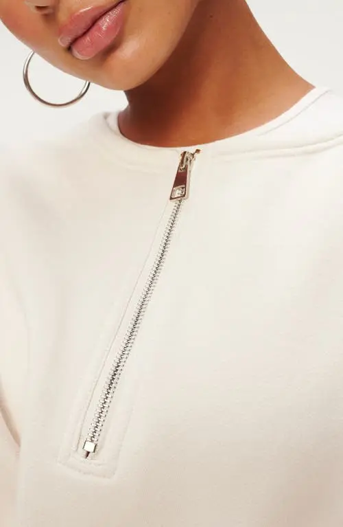 Good American Collarless Half-zip Sweatshirt