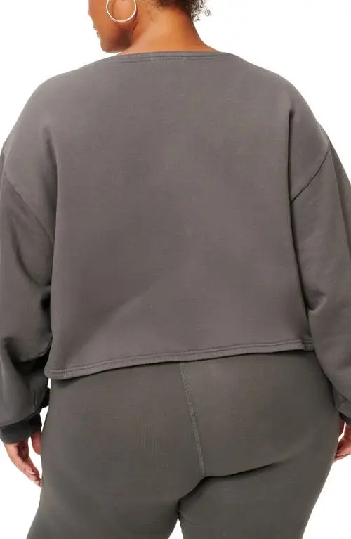 Good American Collarless Half-zip Sweatshirt
