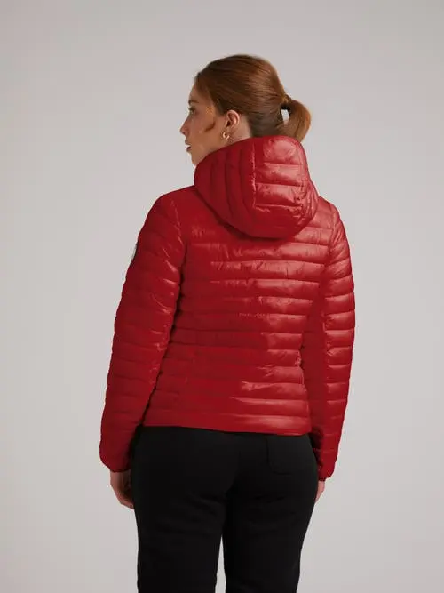 JACK1T Padded Hooded Jacket - Cherry Red