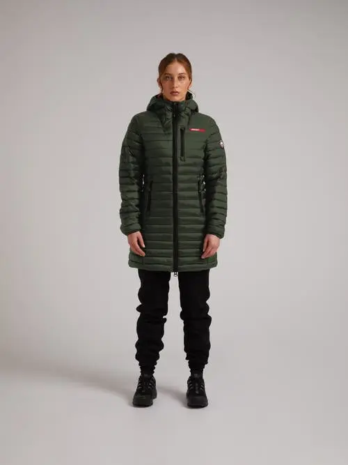 JACK1T Satell1te Longline Hooded Jacket - Olive