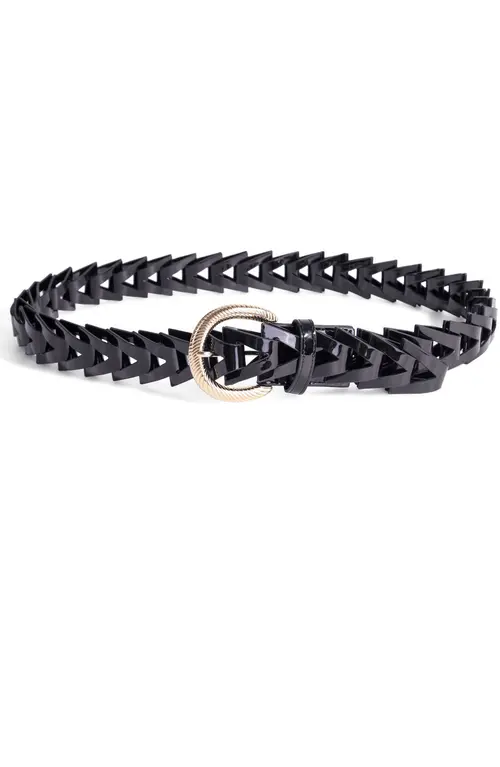 JURGI Patent Leather Triangle Loop Belt - Black
