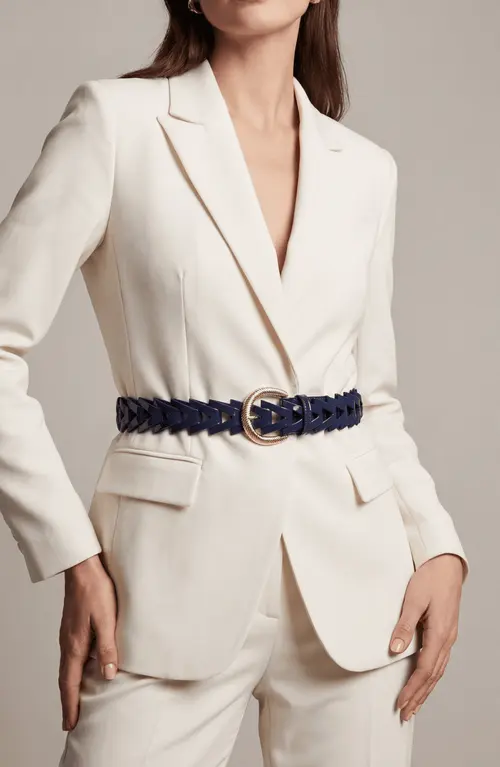 JURGI Patent Leather Triangle Loop Belt - Navy