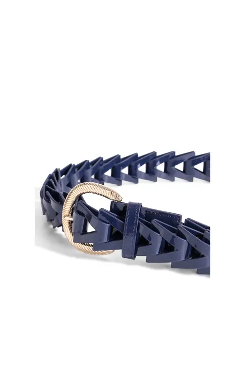 JURGI Patent Leather Triangle Loop Belt - Navy