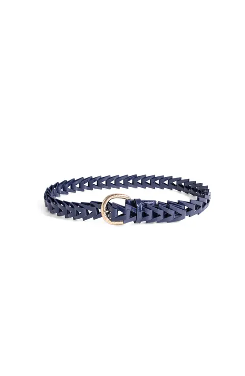 JURGI Patent Leather Triangle Loop Belt - Navy