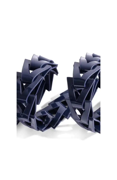 JURGI Patent Leather Triangle Loop Belt - Navy