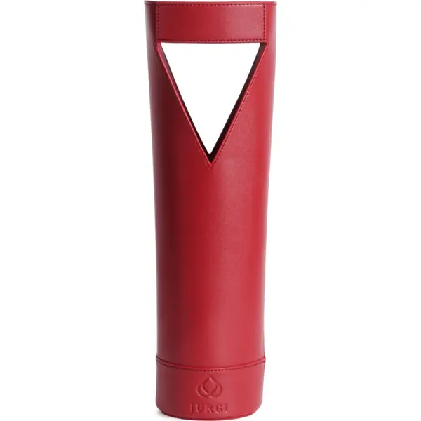 JURGI Leather Wine And Champagne Carrier - Red