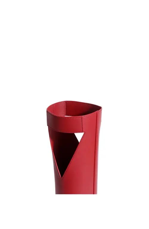 JURGI Leather Wine And Champagne Carrier - Red