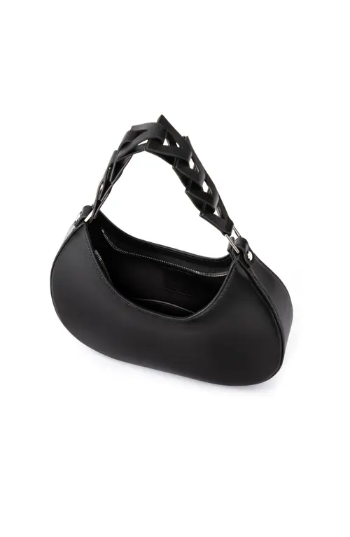 JURGI D Letter Shoulder Bag In Smooth Leather - Black