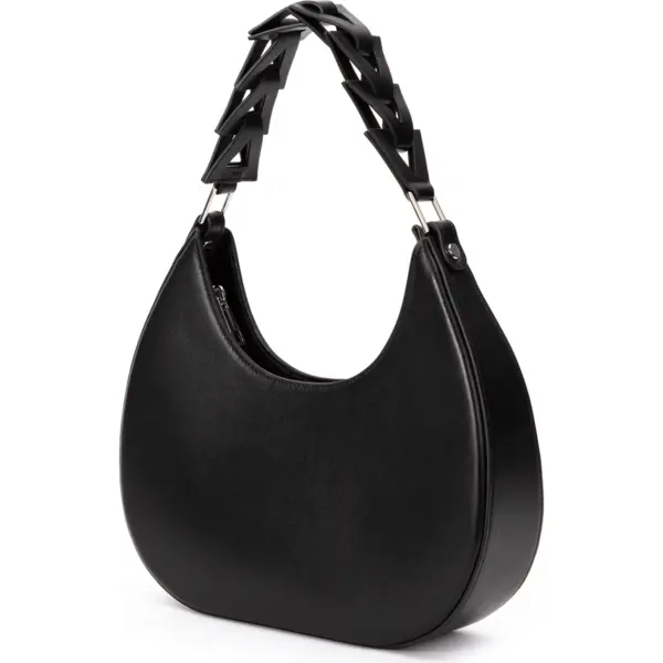 JURGI D Letter Shoulder Bag In Smooth Leather - Black