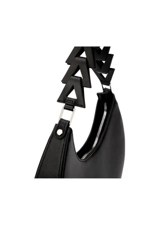 JURGI D Letter Shoulder Bag In Smooth Leather - Black