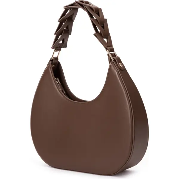 JURGI D Letter Shoulder Bag In Smooth Leather - Brown