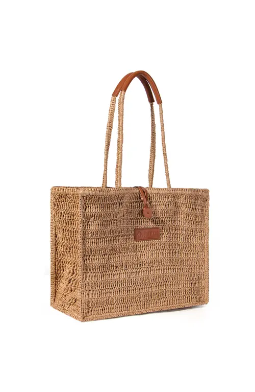 JURGI Raffia And Leather Beach Tote