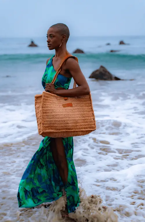 JURGI Raffia And Leather Beach Tote