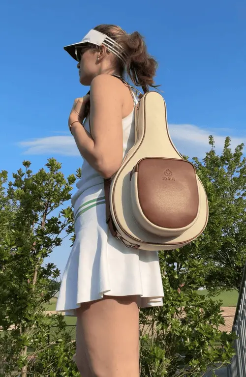 JURGI Padel Racket Canvas And Leather Bag - Beige/brown