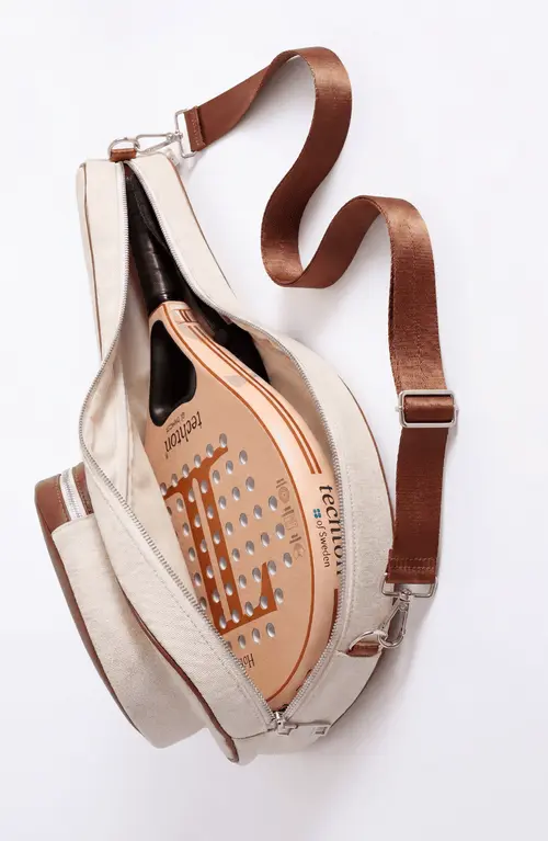 JURGI Padel Racket Canvas And Leather Bag - Beige/brown