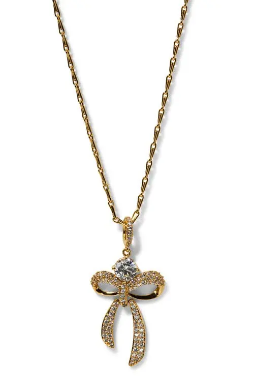 Nadri Eros Bow Pendant Necklace - Gold