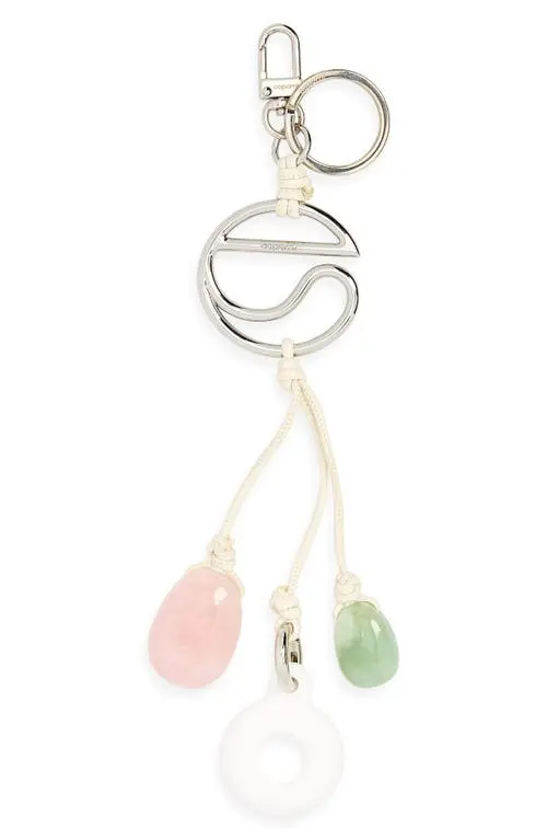 Coperni Stone And Air Tag Holder Keychain - White