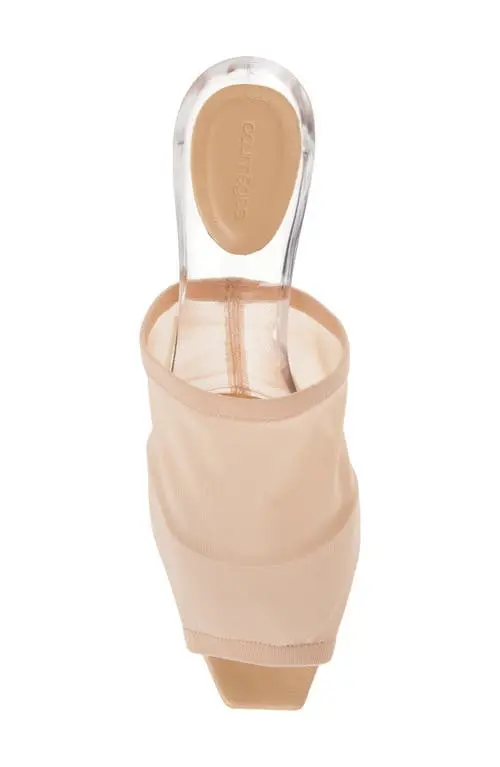 COURREGES Transparent Sole Mesh Slide Sandal - Dune