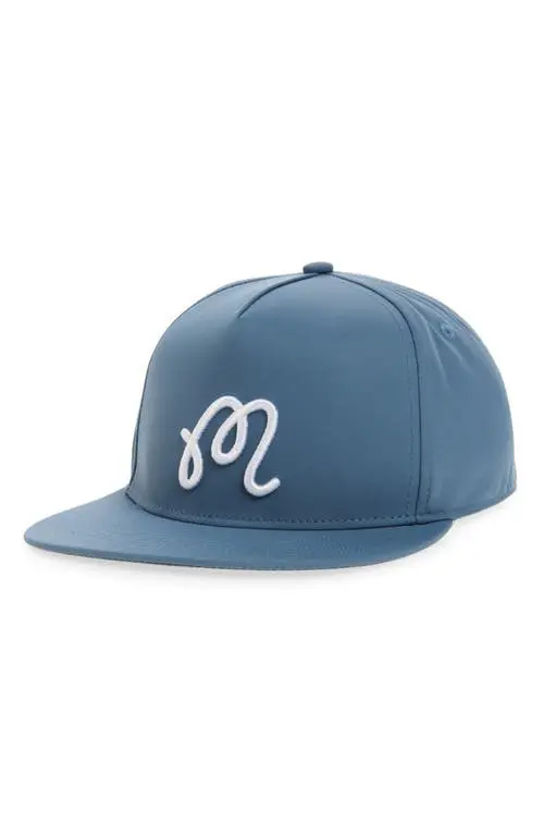 MALBON M Logo Snapback Cap - Aegean Blue