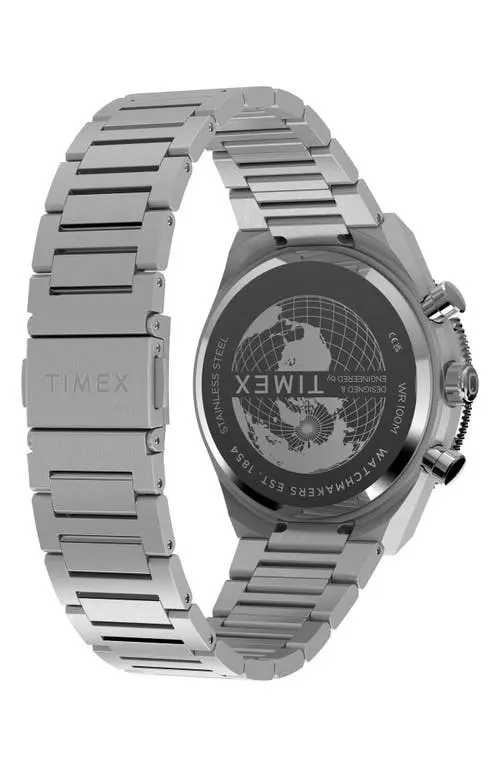 Timex® Stainless Steel Chronograph Bracelet Watch - Silver-tone