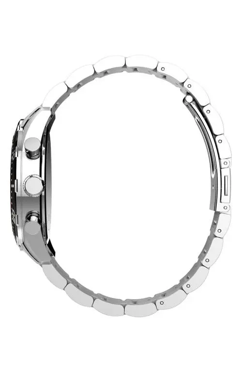 Timex® Ridgefield Chronograph Stainless Steel Bracelet Watch - Black/silver-tone