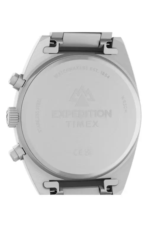 Timex® Timex Expedition Capstone Chronograph Stainless Steel Bracelet Watch - Silver-tone