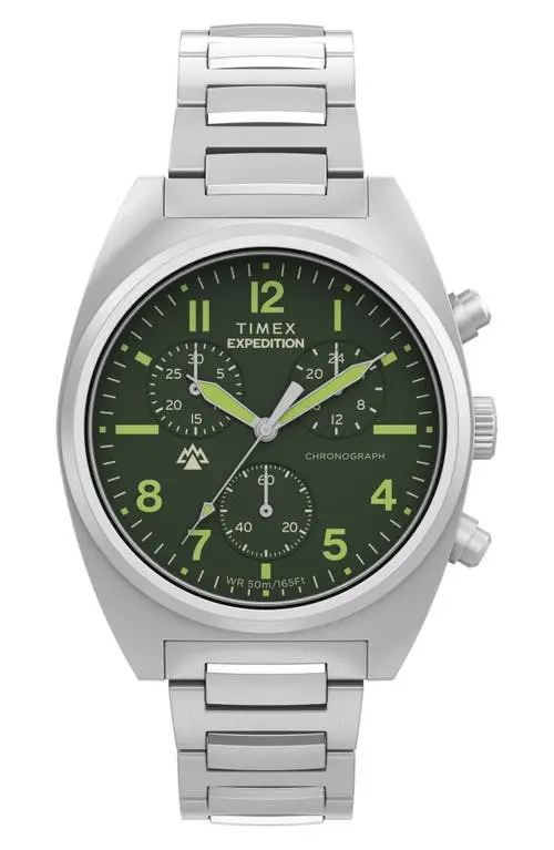Timex® Timex Expedition Capstone Chronograph Stainless Steel Bracelet Watch - Silverone