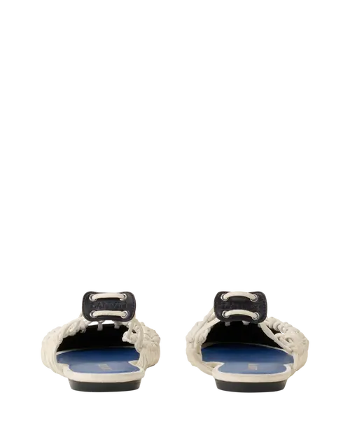 LANVIN Braided Leather Slingback Ballerinas