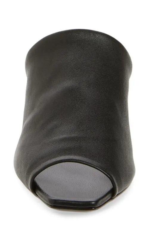 COURREGES Leather Slide Sandal With Transparent Sole - Black