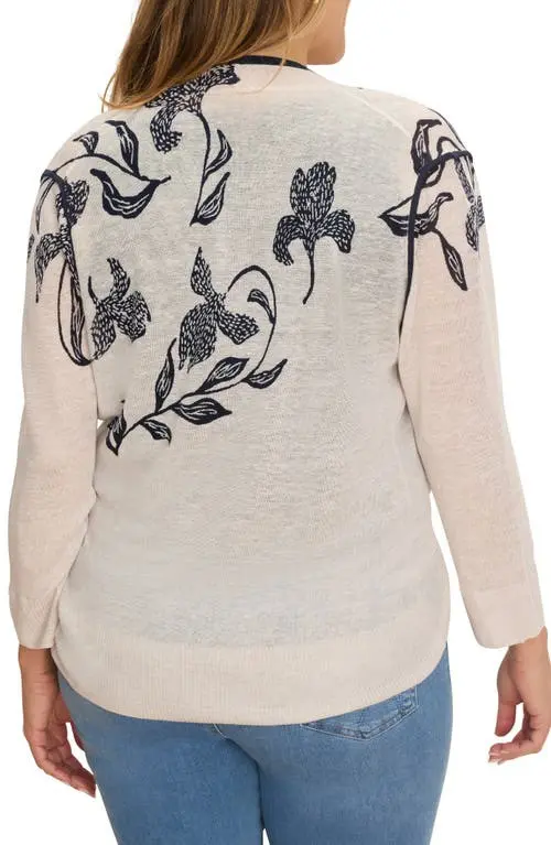 NIC+ZOE Inked Blooms Convertible Cardigan