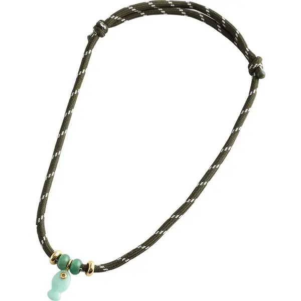Madewell Cord Necklace With Fish Charm - Antique Gold