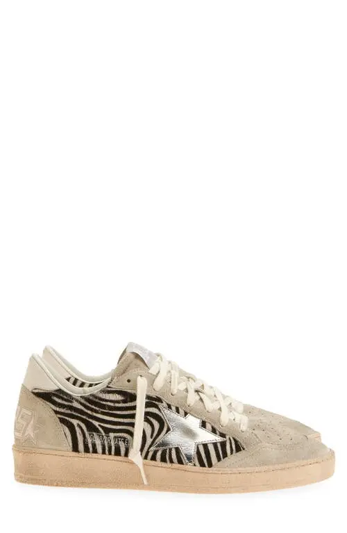 GOLDEN GOOSE Ball Star Genuine Calf Hair Sneaker - Zebra
