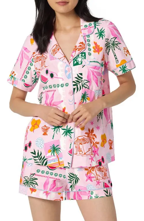 BEDHEAD PAJAMAS Print Stretch Organic Cotton Short Pajamas - Tropical Daydream