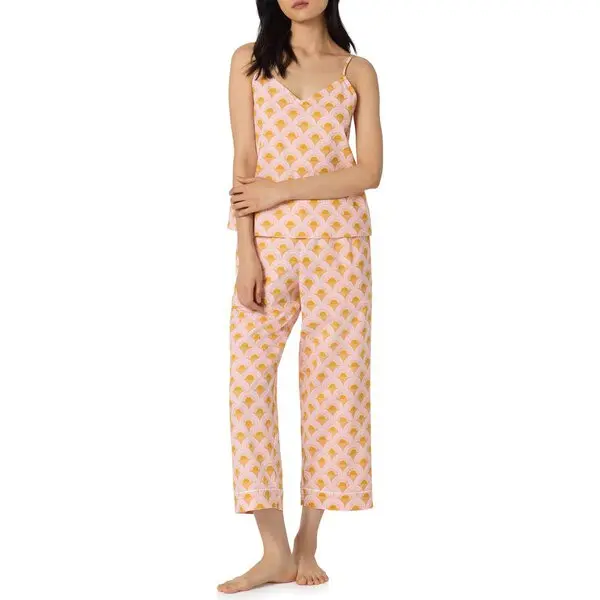 BEDHEAD PAJAMAS Print Cotton Crop Pajamas - Deco Sunset