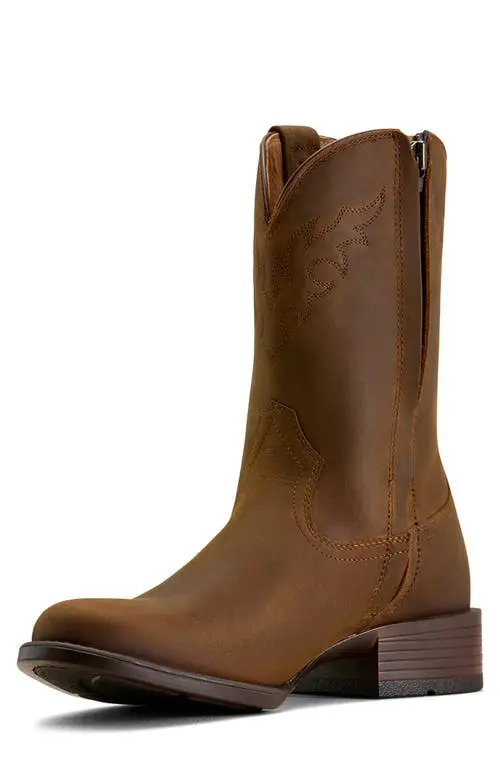 Ariat Sonoro Roper Toe Western Boots - Distressed Brown