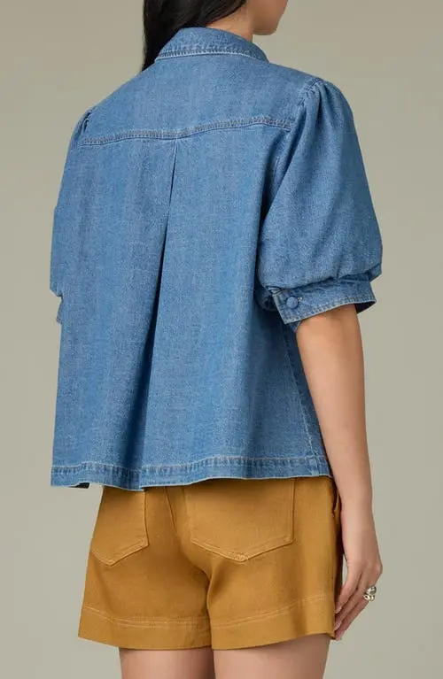 Wit & Wisdom Puff Sleeve Denim Shirt