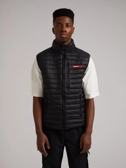 JACK1T Satell1te High Neck Sleeveless Gilet - Black