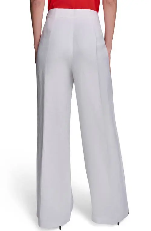 Karl Lagerfeld Paris Linen Blend Sailor Pants With Rosette Buttons