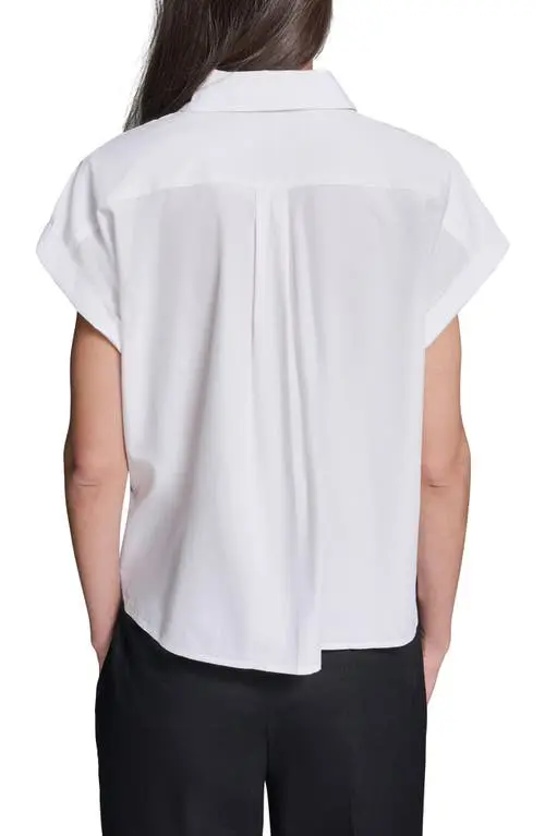 Karl Lagerfeld Paris Short Sleeve Eyelet Top