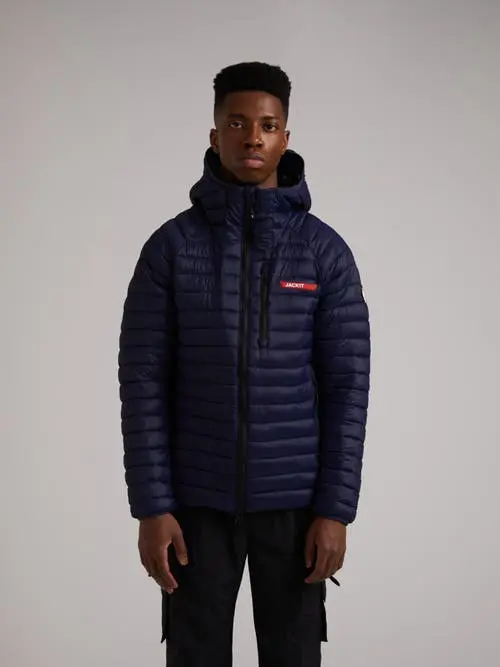 JACK1T Satell1te Long Sleeve Hooded Jacket - Navy
