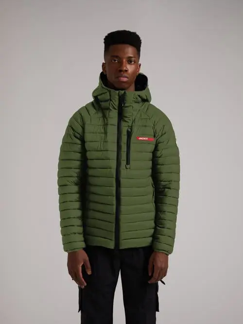 JACK1T Satell1te Long Sleeve Hooded Jacket - Olive