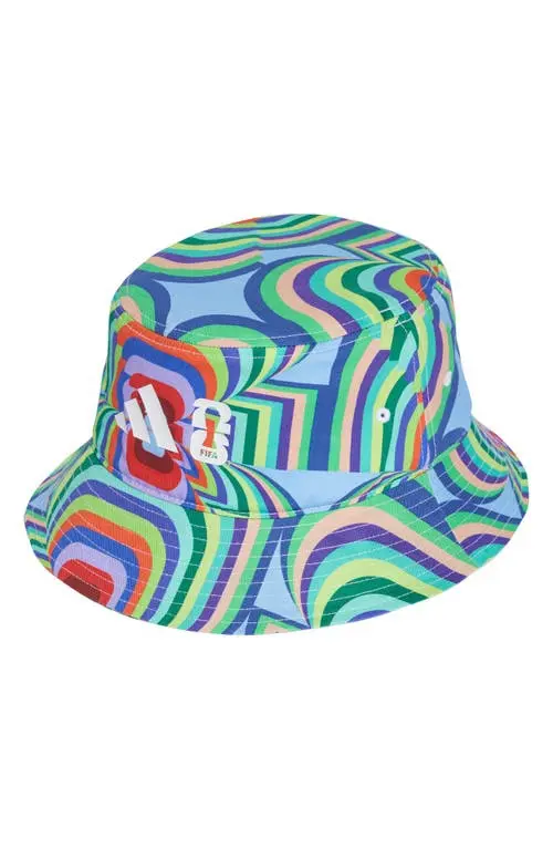 Adidas Fifa World Cup 2026™ Abstract Stripe Bucket Hat - Blue/green Multicolor