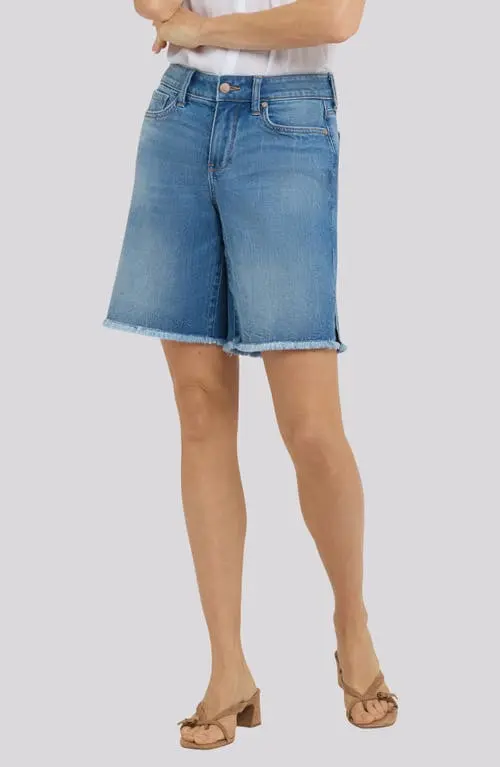 NYDJ Naomi Relaxed Raw Hem Denim Shorts - Pacifica