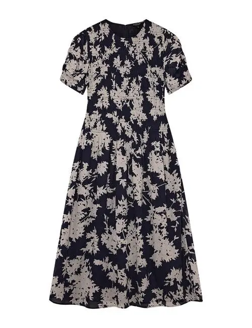 Whistles Shadow Floral Avery Midi Dress