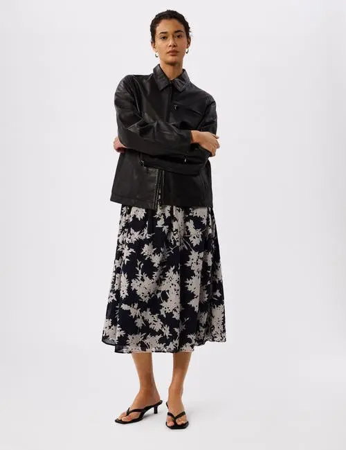 Whistles Shadow Floral Avery Midi Dress