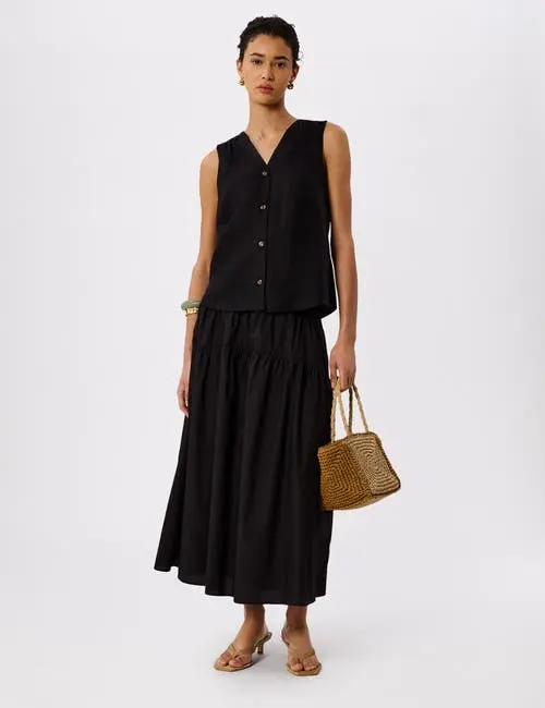 Whistles Laura Linen Tank - Black