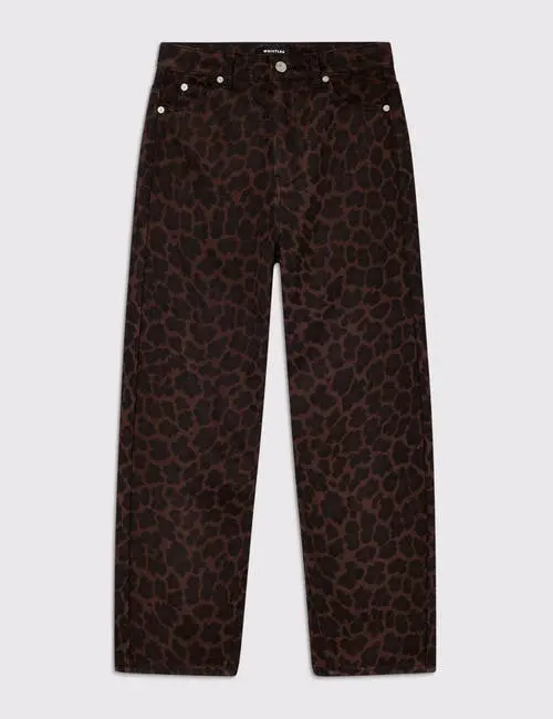 Whistles Barrel Leg Animal Print Jeans